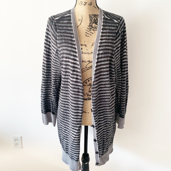 torrid | Sweaters | Torrid Cardigan Gray Black Striped Sz 3 | Poshmark